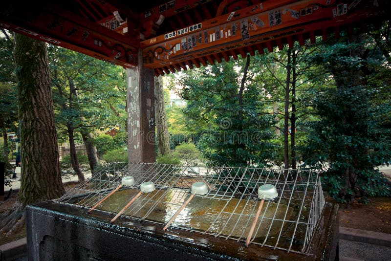 Washing Water at Japanese Shrine Stock Image - Image of buddhist ...