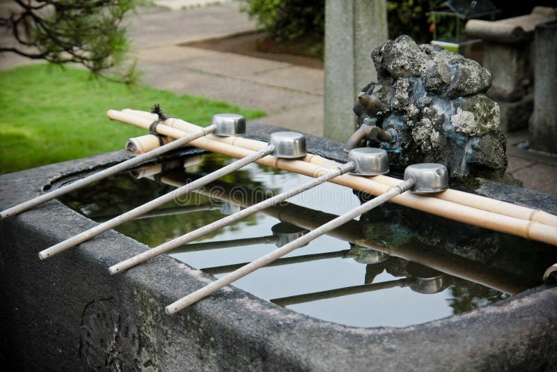 Washing Water at Japanese Shrine Stock Photo - Image of asian, shrine ...