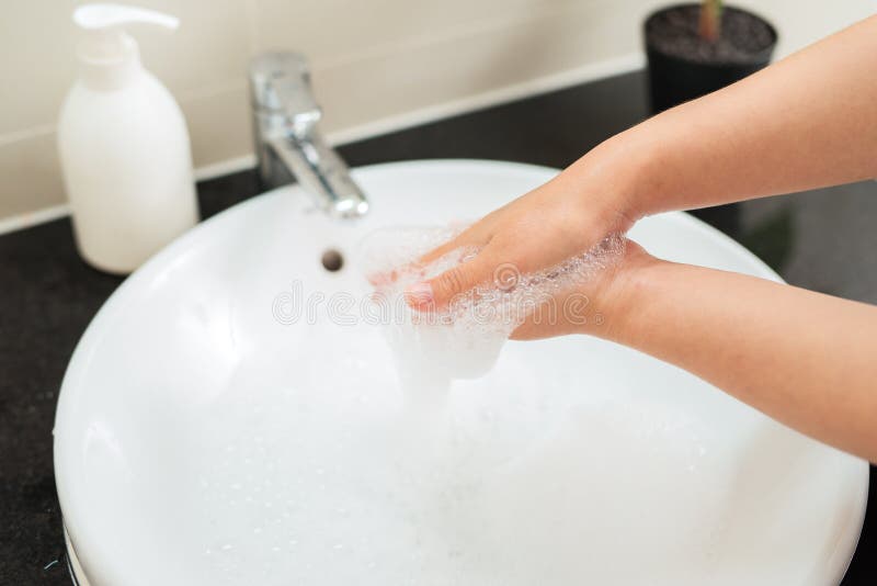Handwashing. Woman Washing Hands Under a Tap Water,Washing Hands with ...