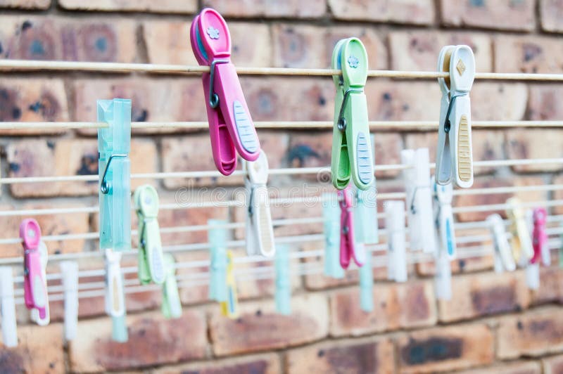 Washing Line with Pegs stock image. Image of pegs, wash - 84550721