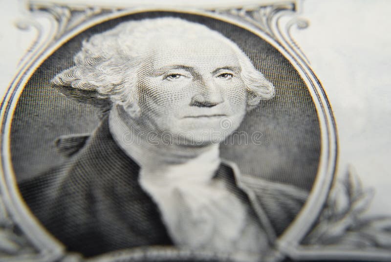 One Dollar Bill Close Up Focus George Washington Eyes Stock Photos ...