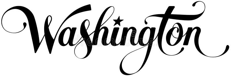 Washington - Custom Calligraphy Text Stock Vector - Illustration of ...