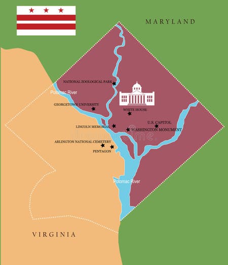 Map Virginia Maryland Washington Dc Stock Illustrations – 39 Map ...