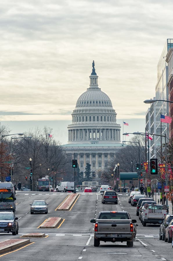 WASHINGTON, D.C. - JANUARY 10, 2014: Washington Cityscape and Capitol ...