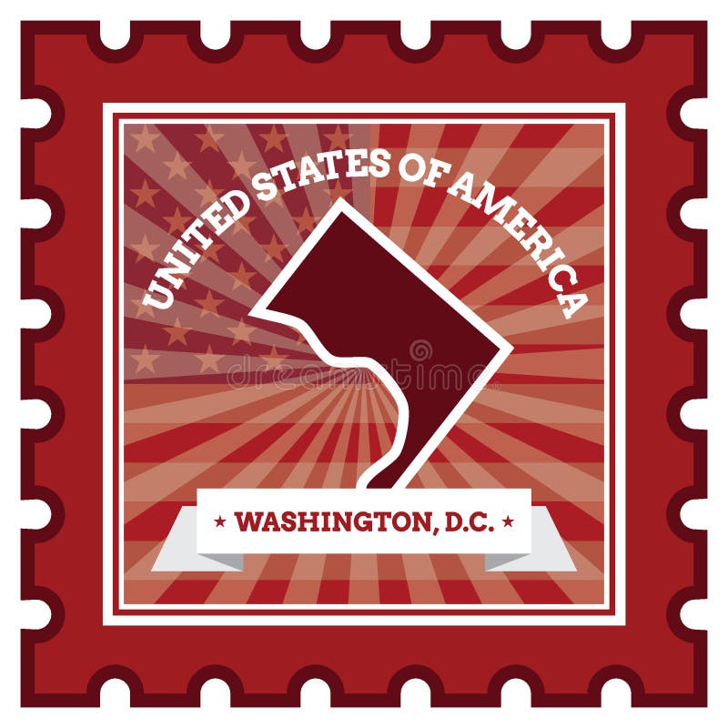 Washington D.C Postage Stamp Stock Vector - Illustration of banners ...