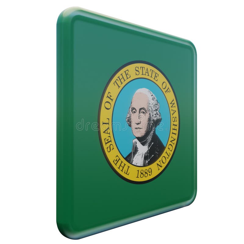 Washington 3D flag stock illustration. Illustration of glass - 254991446