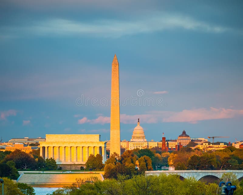 Washington DC Skyline stock image. Image of night, obama - 7874811