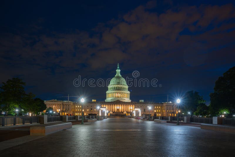 Washington DC. Capitol Building at Night. USA Congress, Washington D.C ...