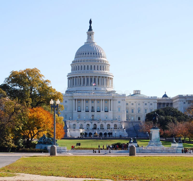 Washington DC Capitol , and Fall Season USA Stock Image - Image of ...
