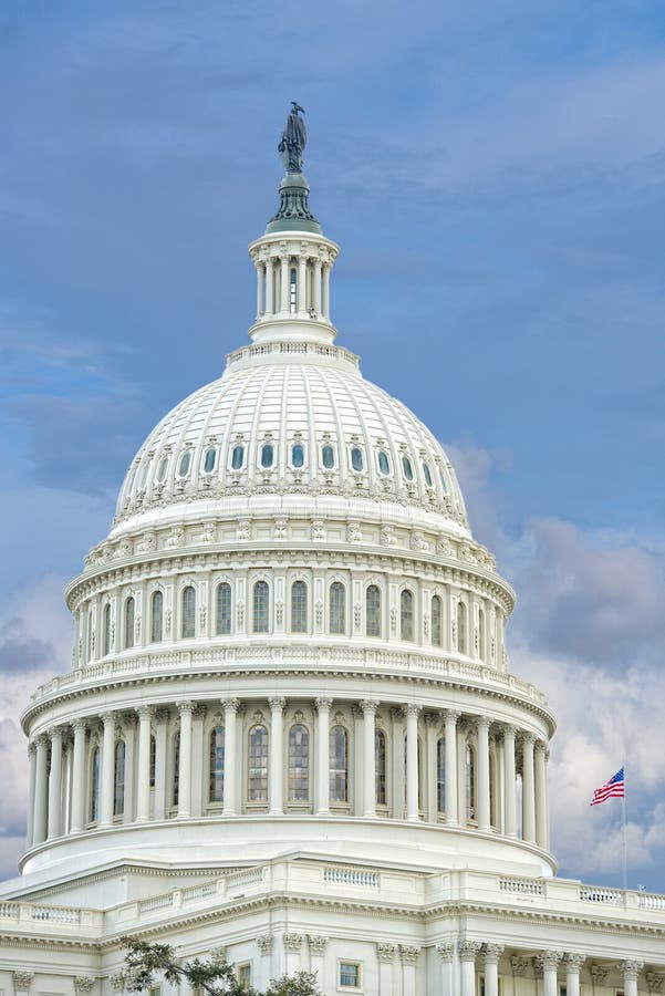 Washington DC Capitol View on Cloudy Sky Stock Image - Image of ...