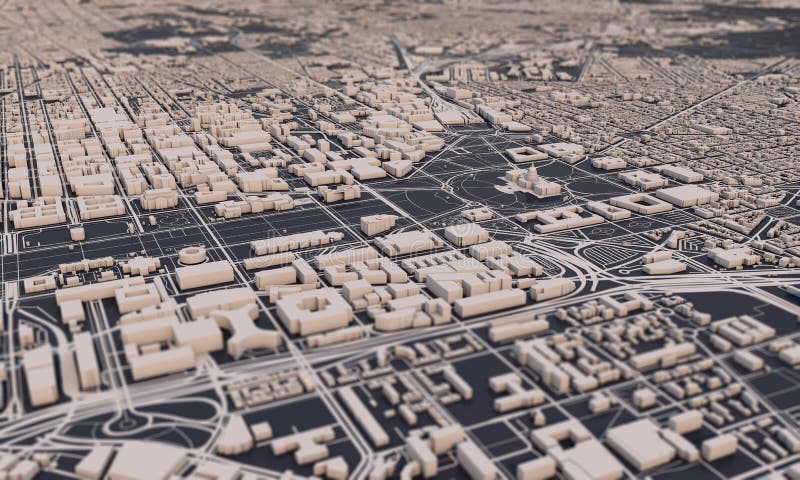 Washington DC City Map 3D Rendering. Aerial Satellite View. Stock ...
