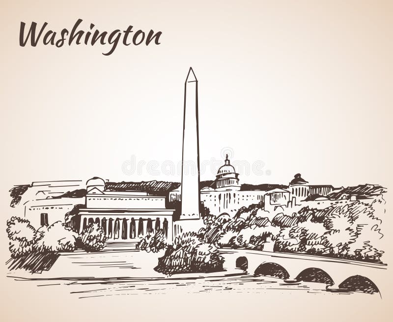 Washington Dc Drawings Washington DC Capitol Ink And Watercolor