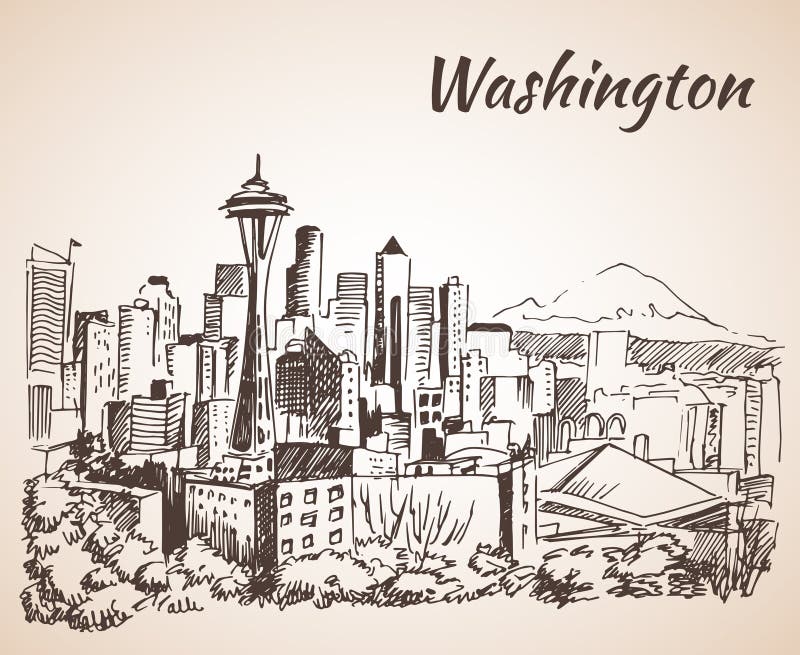 Washington DC Cityscape - Sketch. Stock Vector - Illustration of ...