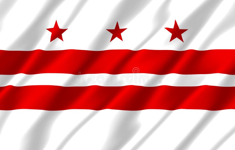 Washington Dc Realistic Flag Illustration. Stock Illustration ...
