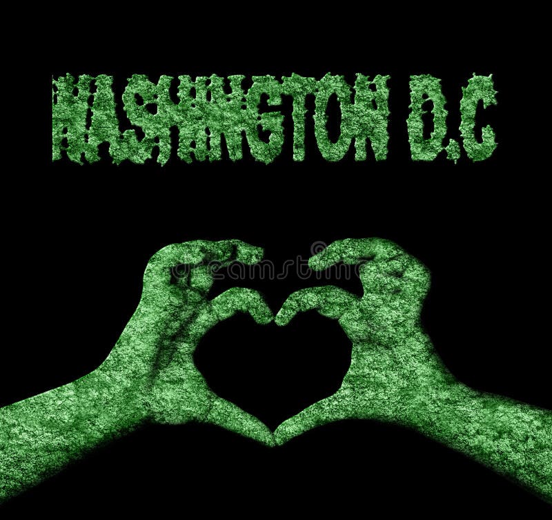 Washington DC Heart Hands Nature Stock Illustration - Illustration of ...
