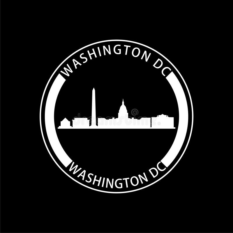 Washington DC Icon Isolated on Dark Background Stock Vector ...