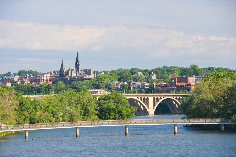 Key Bridge Georgetown University Washington DC Stock Image - Image of ...