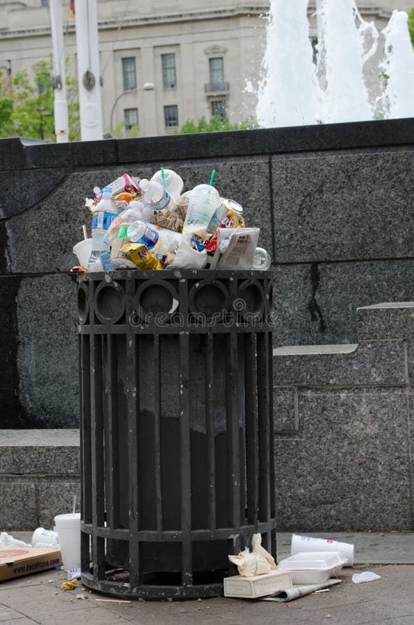 Overflowing Trash Can in City Park Editorial Stock Photo - Image of ... Overflowing Trash Can in City Park Editorial Stock Photo - Image of ...