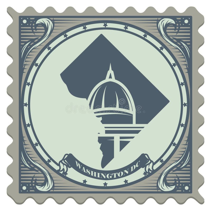 Washington Dc Postage Stamp. Vector Illustration Decorative Design ...