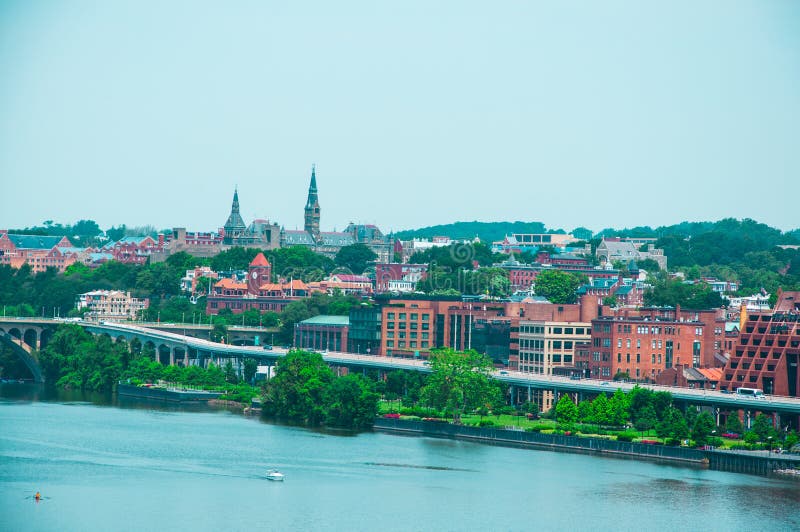 Washington DC by the Potomac River Stock Photo - Image of harbor ...