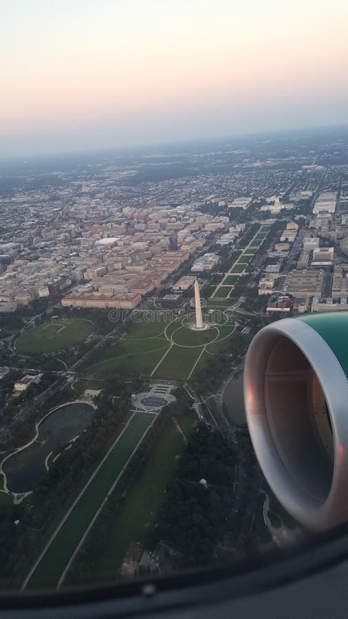 Washington DC Seen from an Airplane Window Stock Photo - Image of ...