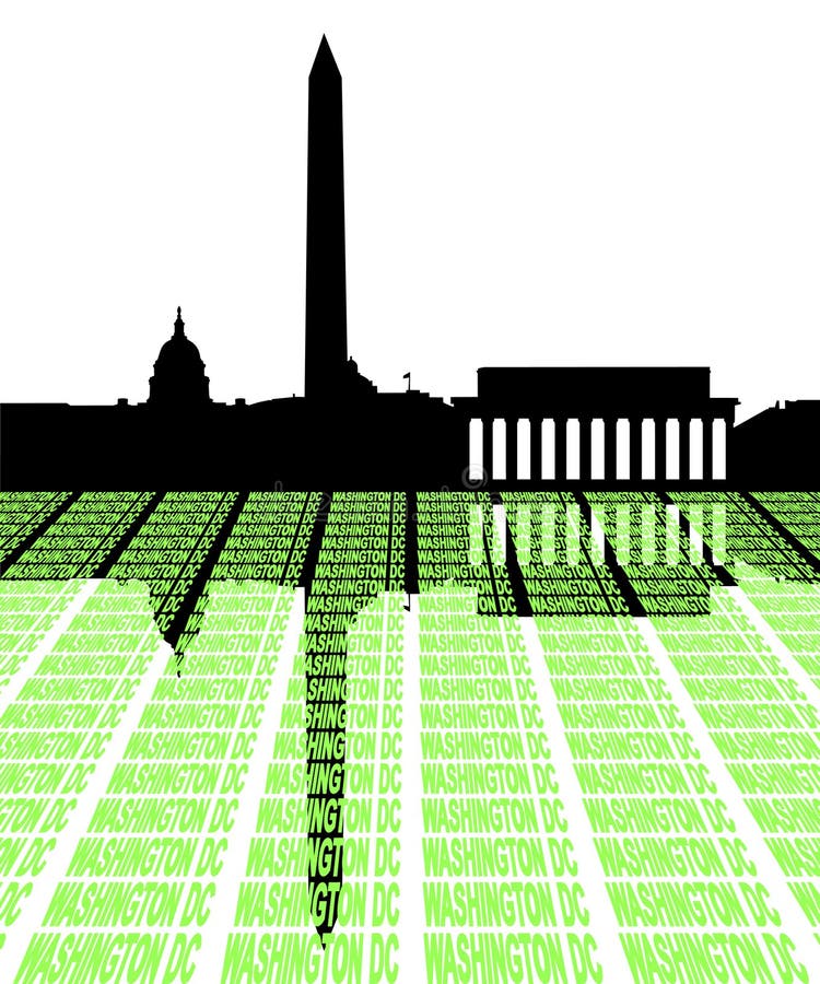 Washington DC Skyline with Text Stock Vector - Illustration of abstract ...