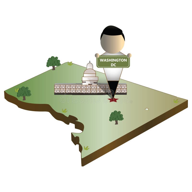 Washington Dc State Map. Vector Illustration Decorative Design Stock ...