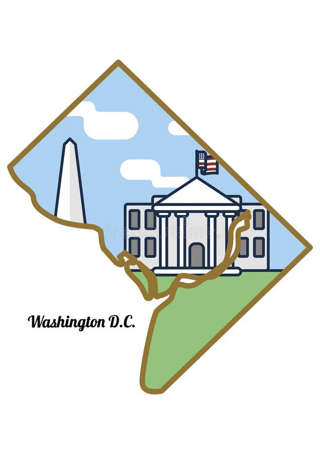 Washington Dc State Map. Vector Illustration Decorative Design Stock ...