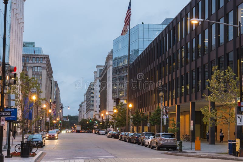 Washington dc strret scene editorial stock image. Image of building ...