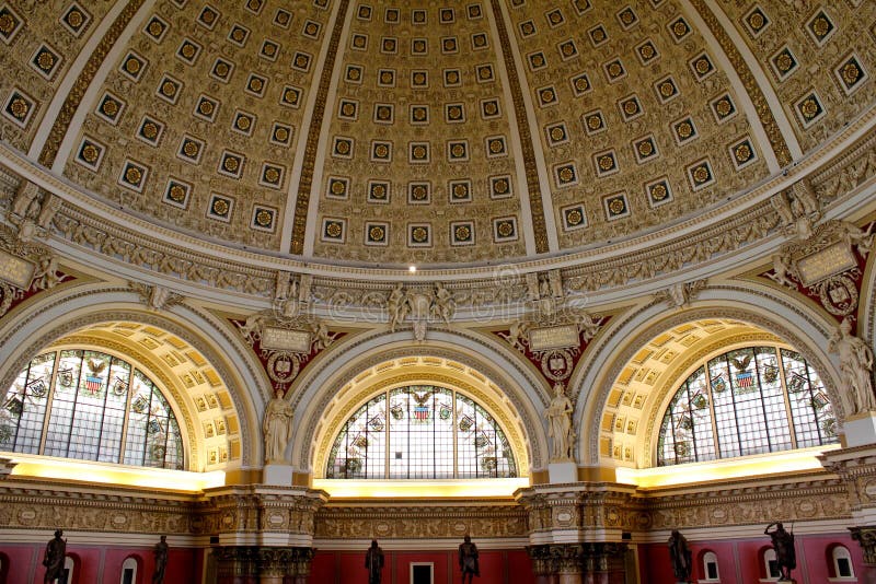 Washington DC, USA, Interior of the Library of Congress Stock Image ...