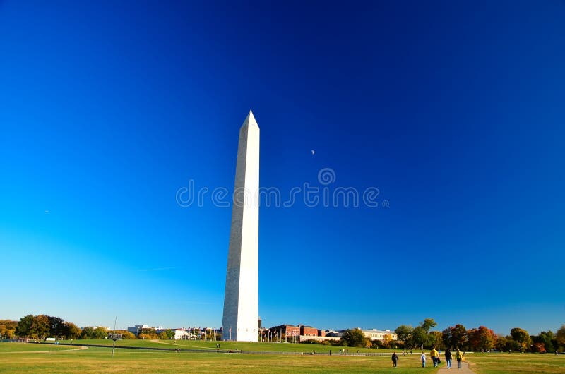 Washington DC, Washington Monument on Clear Sky Stock Image - Image of ...