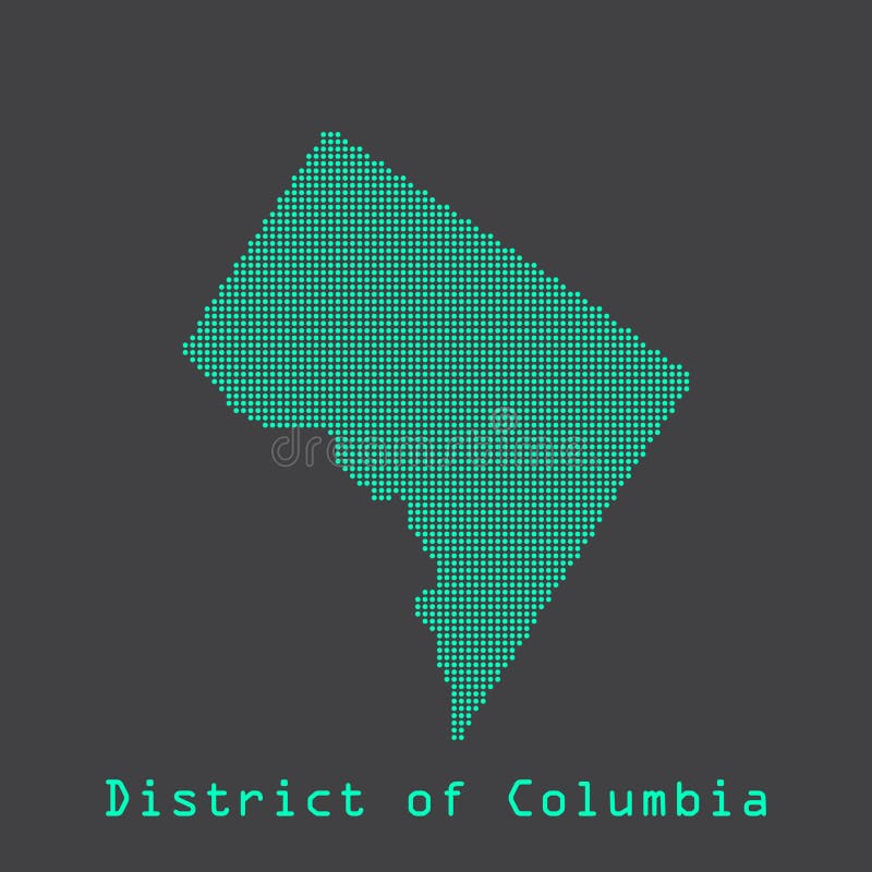 Washington District of Columbia Abstract Dots State Map. Dotted Style ...