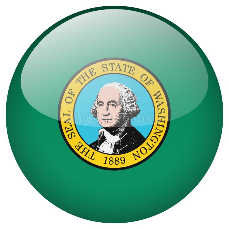 Washington flag button stock vector. Illustration of sticker - 302114422