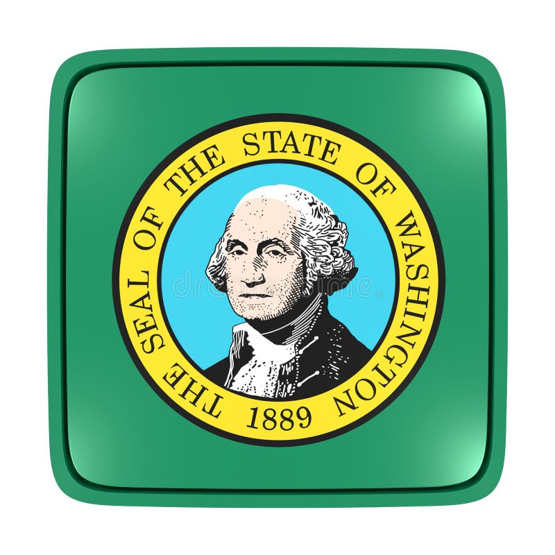 Washington flag icon stock illustration. Illustration of emblem - 112465678