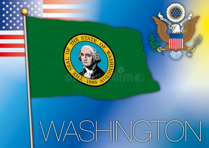 Washington flag stock illustration. Illustration of fifty - 56421656