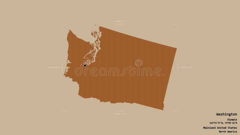 Washington - Mainland United States. Bounding Box. Pattern Stock ...