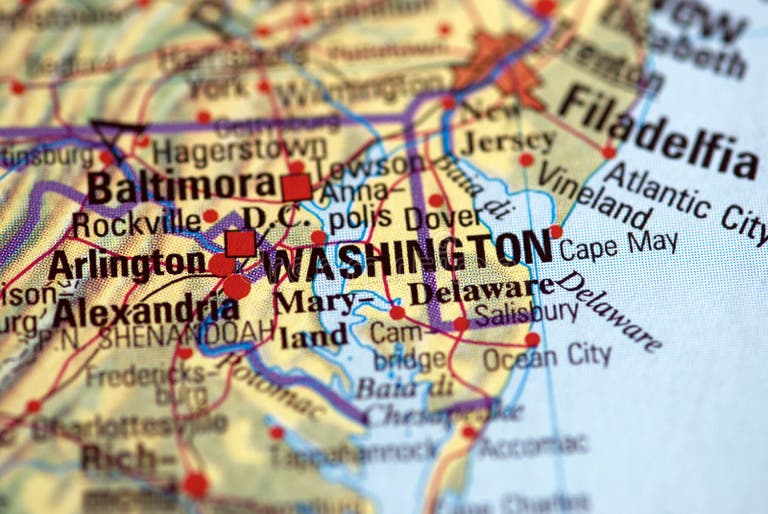 Washington on the map stock image. Image of location - 11582037