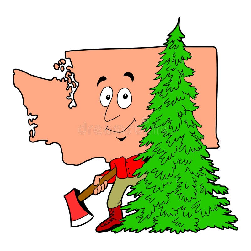 Washington map cartoon stock vector. Illustration of state - 264242068