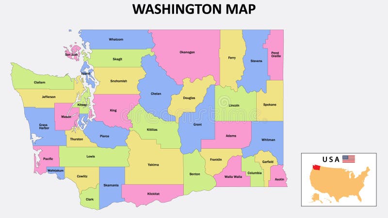 Washington Map. District Map of Washington in District Map of ...