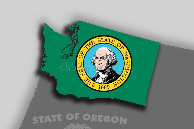 Washington map and flag stock illustration. Illustration of olympia ...