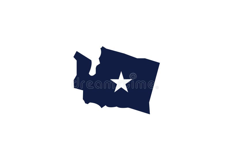 Washington Map State Shape America Borders Stock Vector - Illustration ...