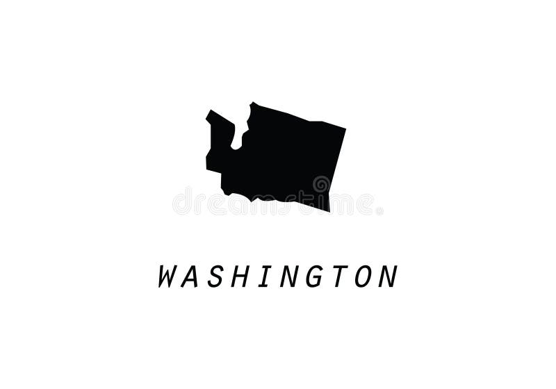 Washington Map State Shape America Borders Stock Illustration ...