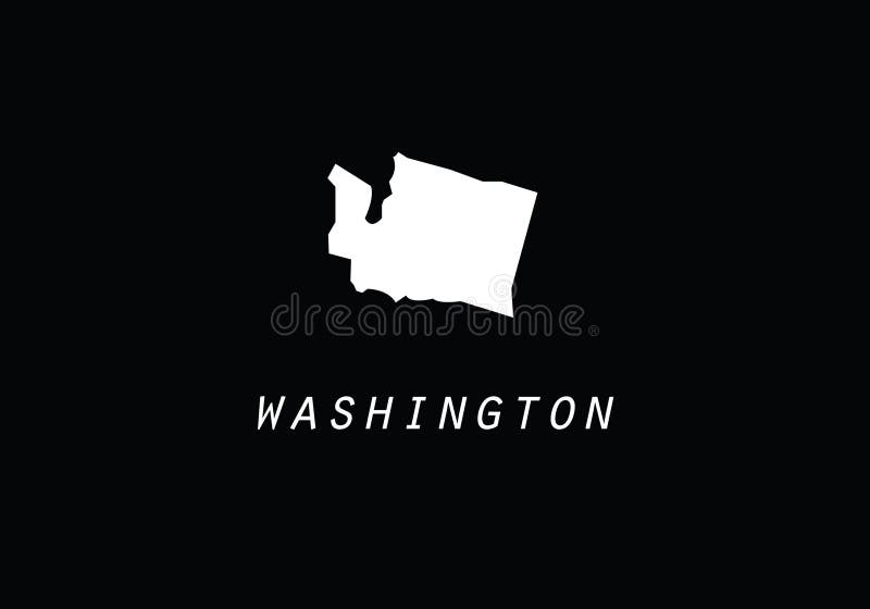 Washington Map State Shape America Borders Stock Illustration ...