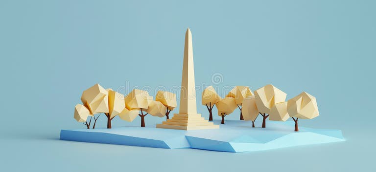 Washington Monument. 3D Rendering of Washington Monument Simple Low ...