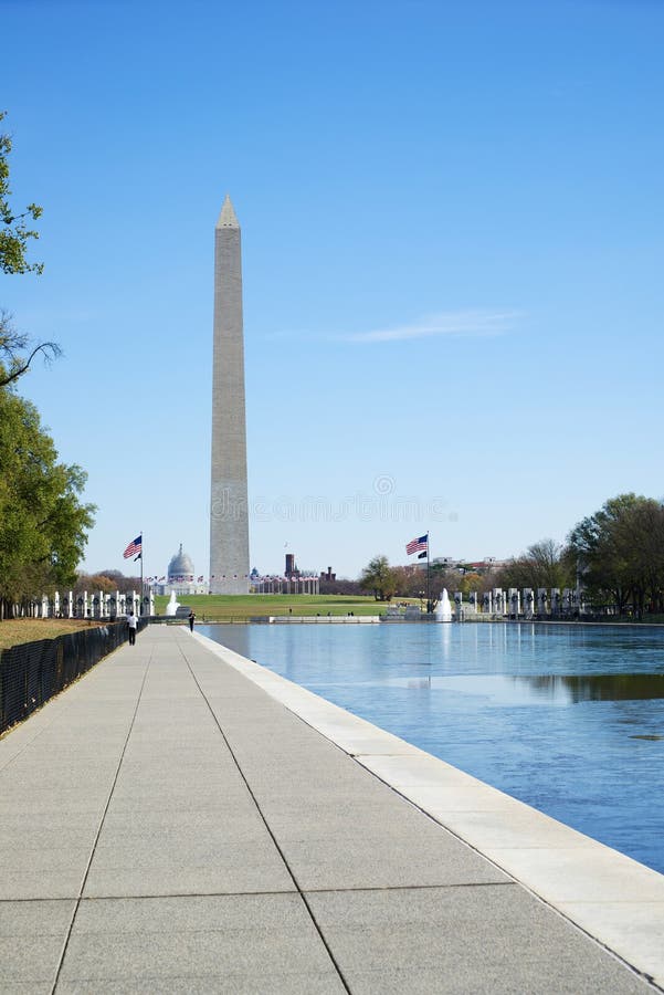 Washington Monument during the Day with Walkway Perspective Stock Image ...