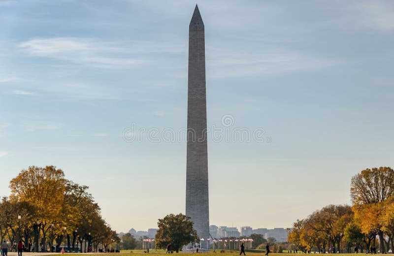 The Washington Monument in Washington DC, at Sunset. Stock Image ...