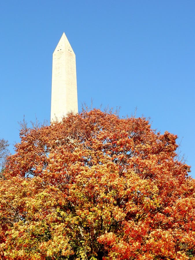 Washington DC, Washington Monument In Autumn Stock Image - Image of ...