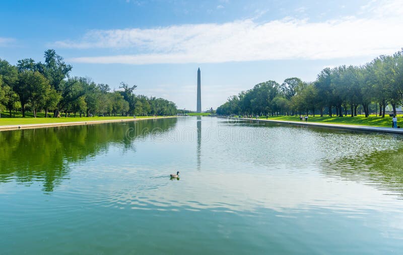Washington Monument by Lincoln Memorial Reflecting Pool Stock Image ...