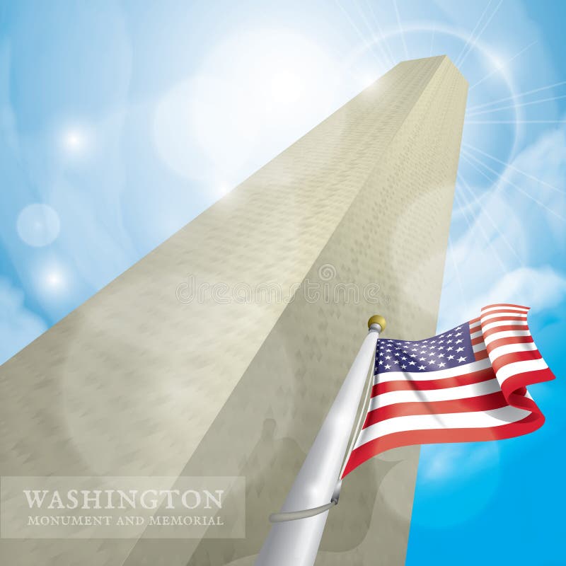 The Washington Monument and Memorial. Vector Illustration Decorative ...