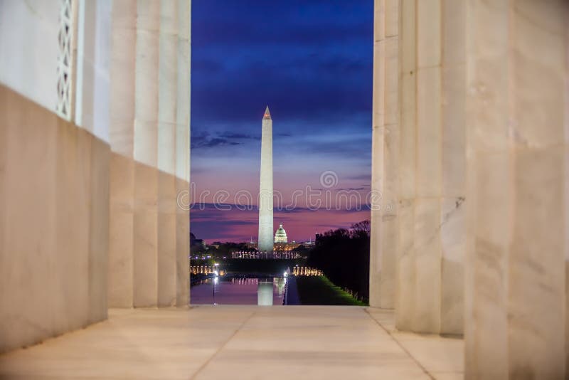 Washington Monument, Mirrored in the Reflecting Pool in Washington, DC ...